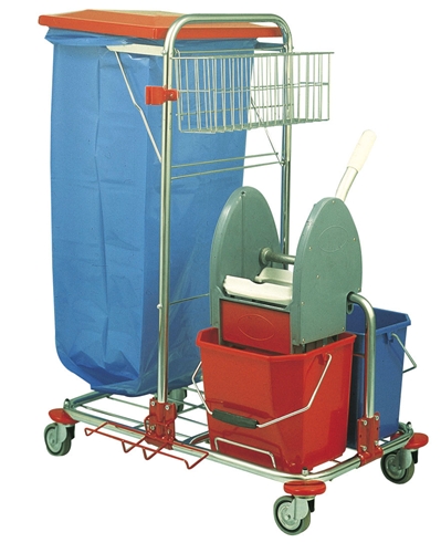 Compact cleaning trolley