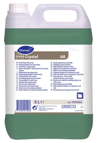 Suma crystal A8 hard water rinse aid Diversey
