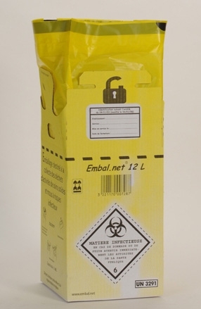 DASRI infectious waste box 12 L standard NFX 30507