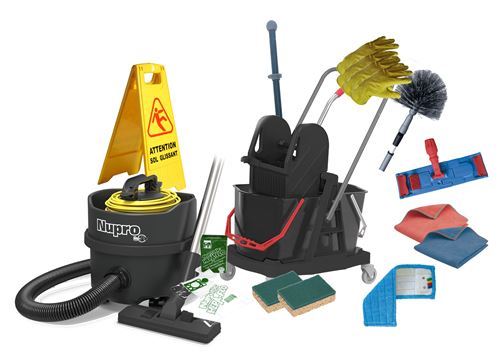 Complete professional cleaning trolley B