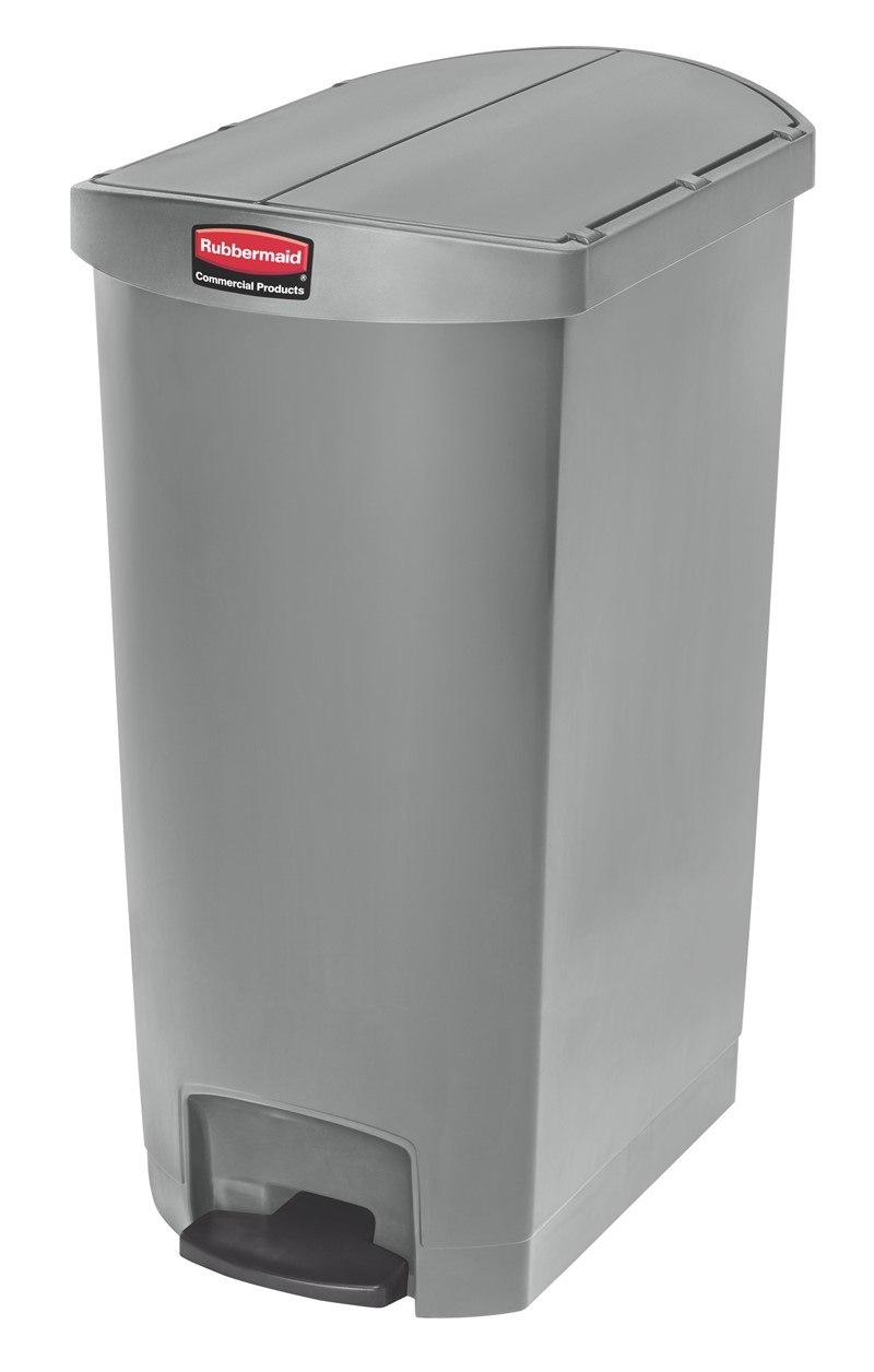 Slim Jim 68 L narrow gray trash can: Rubbermaid - Voussert