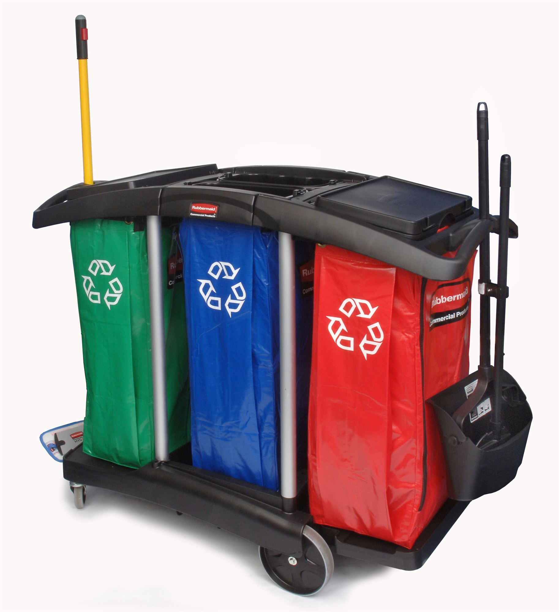 Red Rubbermaid recycling bag 128 liters