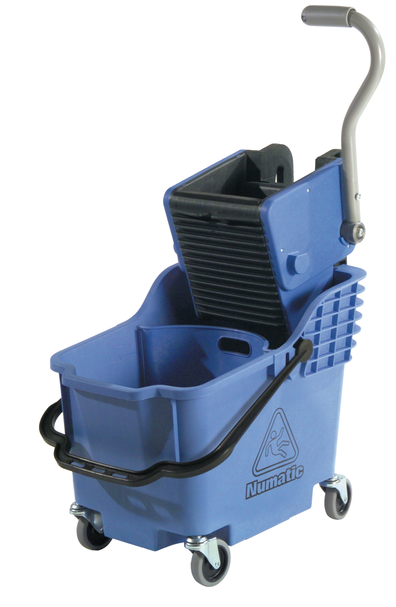 Cleaning trolley with compact Numatic BIBAC press