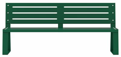 Steel green public bench community France: Rossignol - Voussert