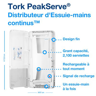 Tork Peakserve H5 white dispenser - Voussert